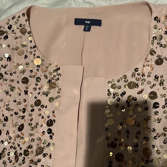 GAP | Jackets & Coats | Womens Gap Blush And Rose Gold Sequins Lightweight Jacket Us Womens ...